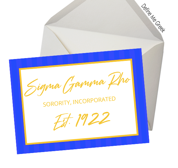 Sigma Gamma Rho Established 1922 Notecards – Define Me Greek